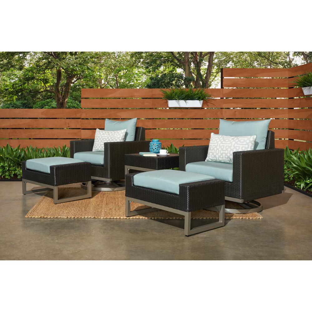 RST Brands Milo Espresso 5-Piece Motion Wicker Patio Conversation Set ...
