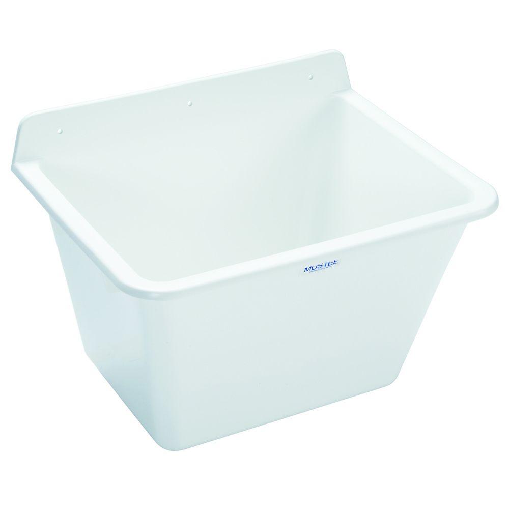 MUSTEE Utilatub 17 in. x 22 in. x 16-7/8 in. Polypropylene Wall-Mount ...