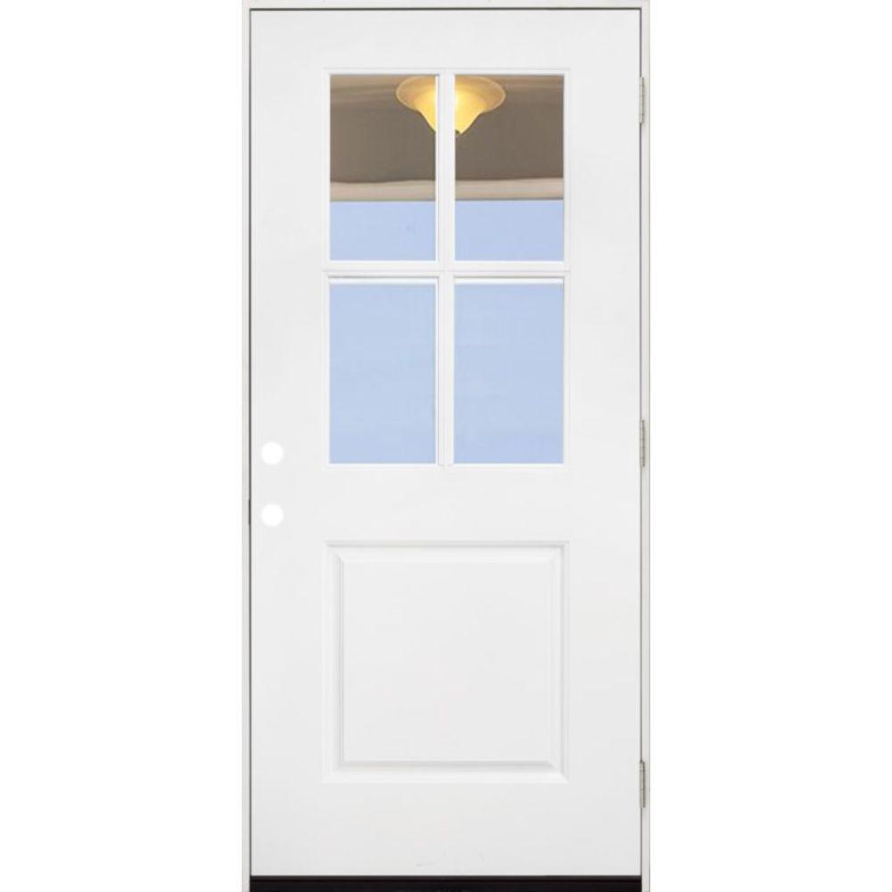 Steves & Sons 36 in. x 80 in. Legacy 4 Lite Half Lite Clear Glass Left ...