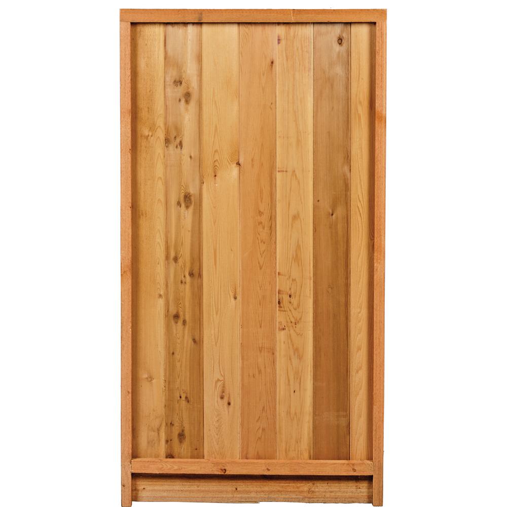 Premium Western 3 ft. x 6 ft. Red Cedar Heavy-Duty Solid Fence Gate ...