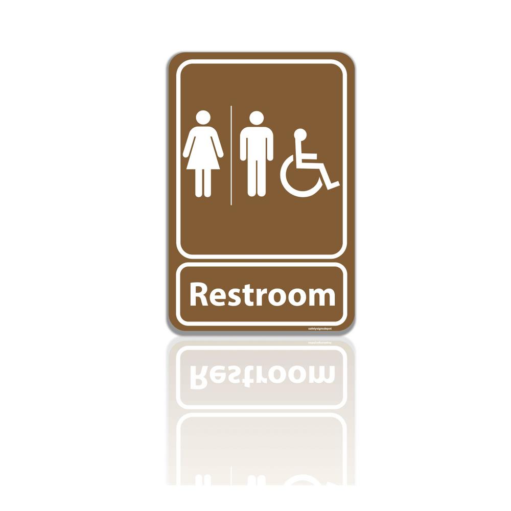 Promodor 5.5 in. x 8 in. Unisex Men and Women Restroom Bathroom With ...