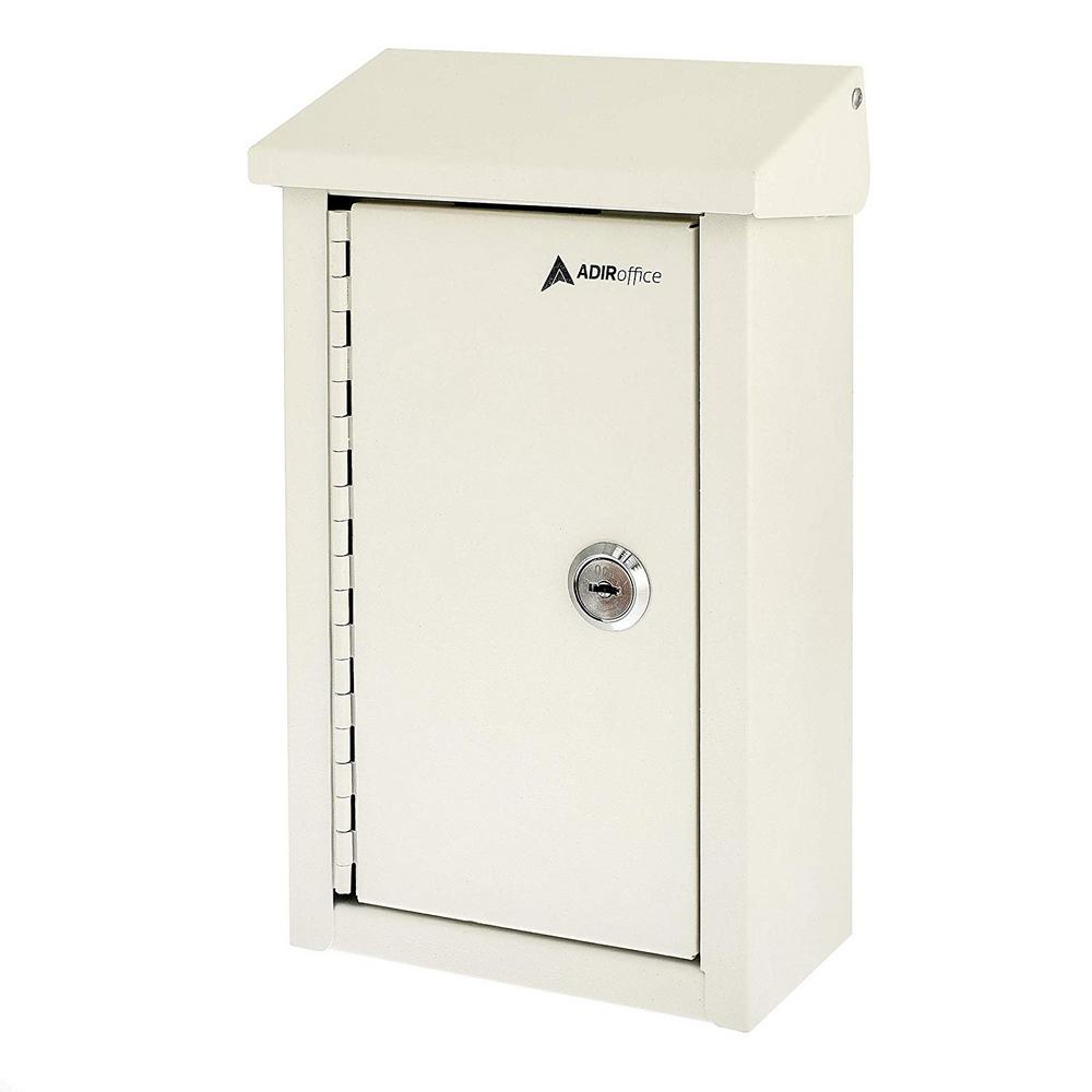AdirOffice Heavy-Duty Steel White Outdoor Large Key Drop Box-631-11-WHI ...