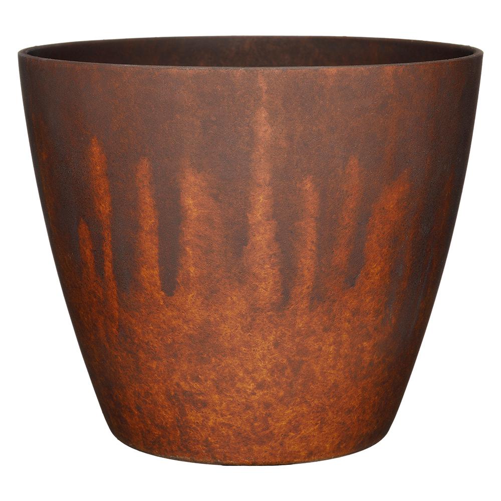 Classic Home & Garden Vogue 8 in. Burnished Rust Resin Planter-807-404R ...