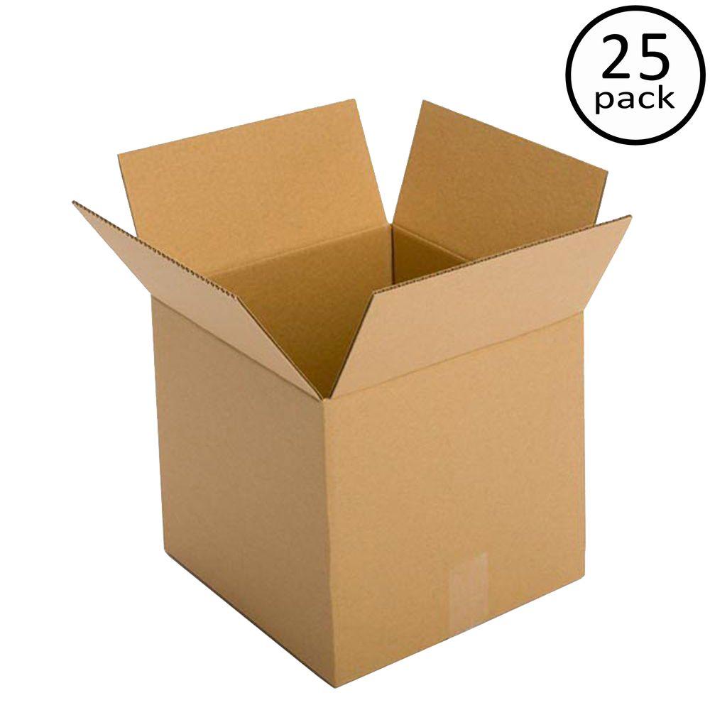 Plain Brown Box 13 in. x 13 in. x 13 in. 25 Moving Box Bundle-PRA0071B ...