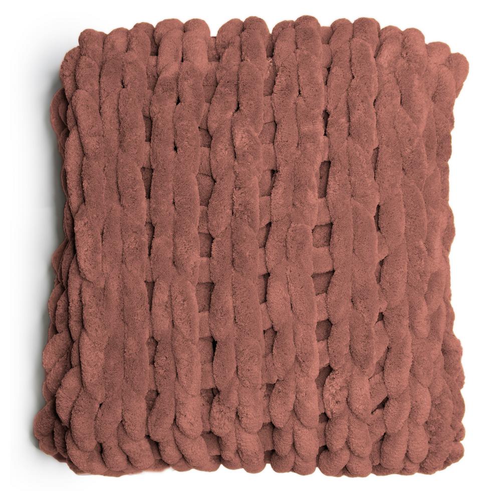 DONNA SHARP Rust Chenille Chunky Knit Throw-70078 - The Home Depot