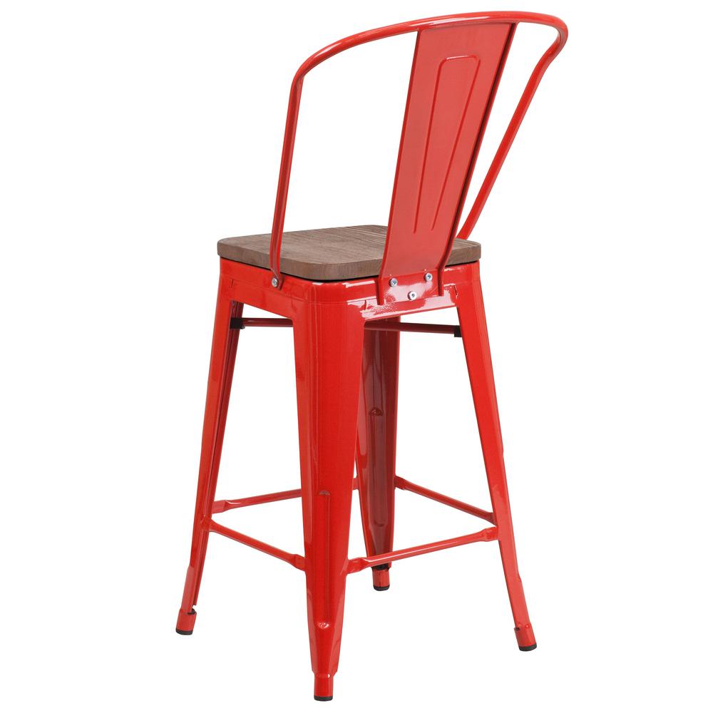 Flash Furniture 24.25 in. Red Bar Stool CGA-CH-249901-RE-HD - The Home ...