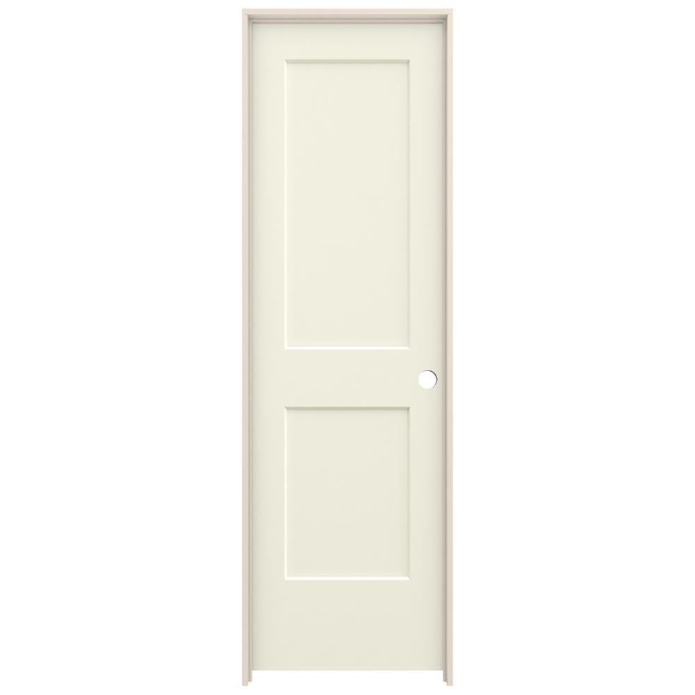 JELD-WEN 24 in. x 80 in. Monroe Vanilla Painted Left-Hand Smooth Solid ...