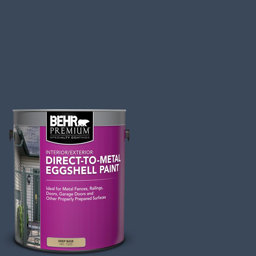 BEHR PREMIUM 1 gal. #M500-7 Very Navy Eggshell Direct to Metal Interior ...