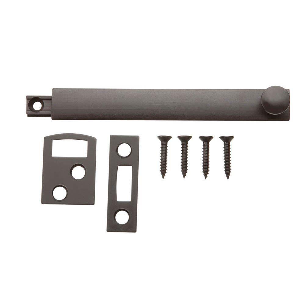 Everbilt 4 in. Oil Rubbed Bronze Surface Bolt-15750 - The Home Depot
