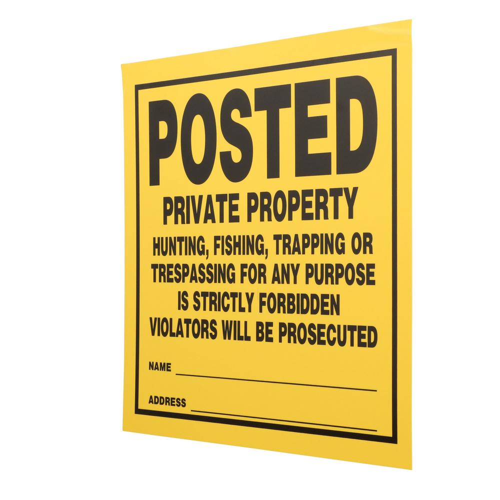 Everbilt 11 in. x 11 in. Plastic Posted Private Property Sign-31194 ...