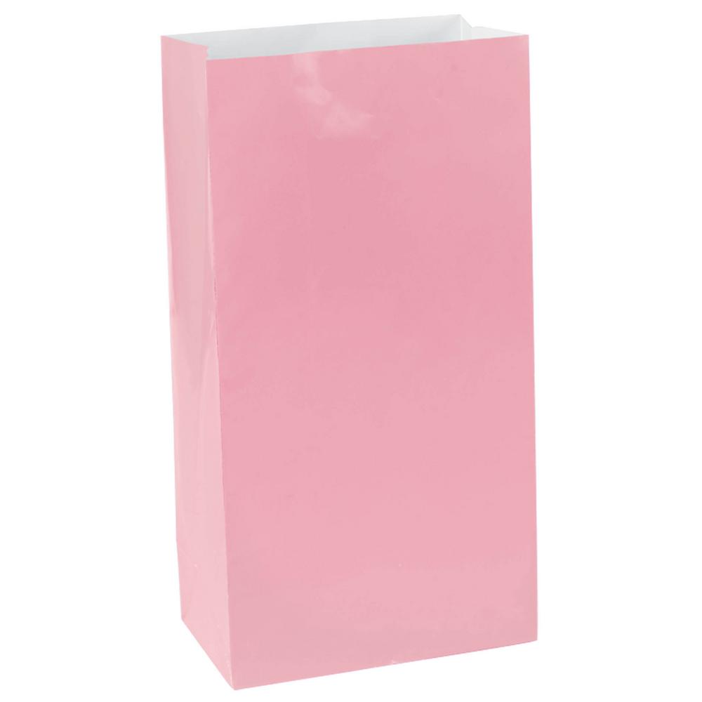 Amscan 6.5 in. x 3in. Pink Mini Paper Bags (12-Count, 9-Pack)-370202. ...