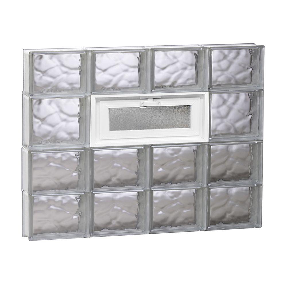 Clearly Secure 31 in. x 25 in. x 3.125 in. Frameless Wave Pattern ...