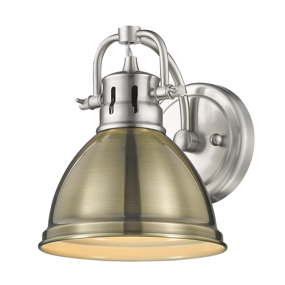 Golden Lighting Duncan 4.875 in. 1-Light Pewter Vanity Light-3602-BA1 ...