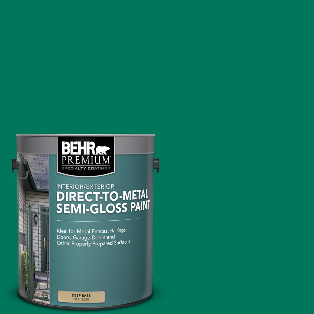 BEHR PREMIUM 1 gal. #OSHA-2 OSHA SAFETY GREEN Semi-Gloss Direct to ...