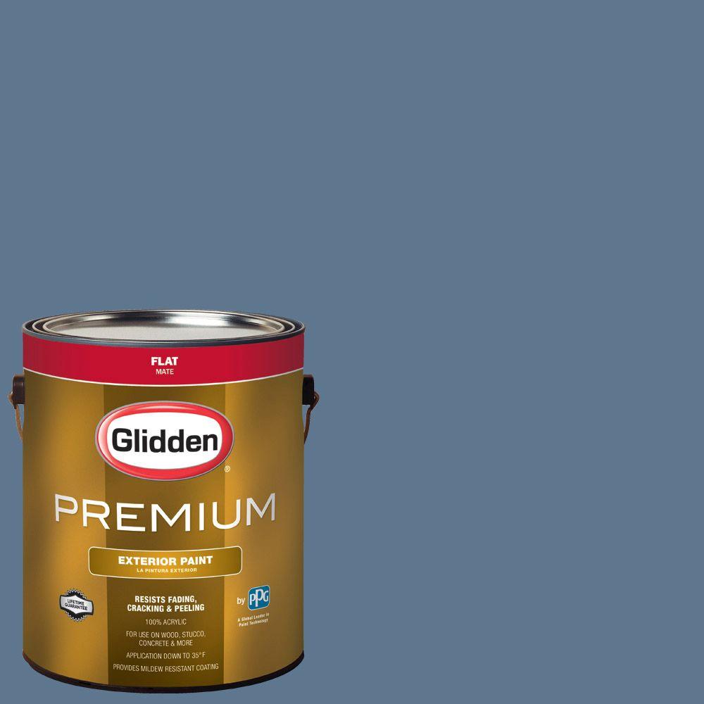 Glidden Premium 1-gal. #HDGV21 Deep Blue Shadow Flat Latex Exterior ...