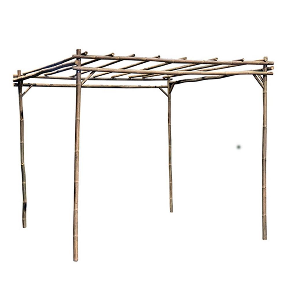 MGP 8 ft. L x 8 ft. W x 7 ft. H Natural Bamboo Square Pergola-BPS-88S ...