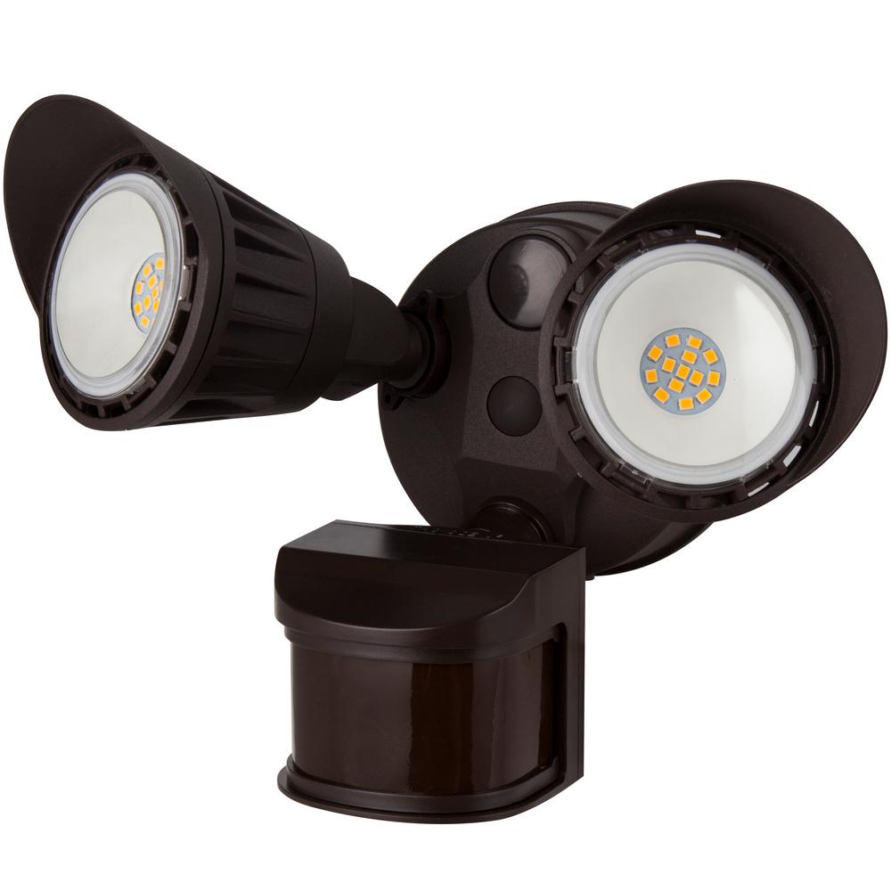 Sunlite 130-Watt Equivalent Integrated LED Brown Weatherproof Motion ...