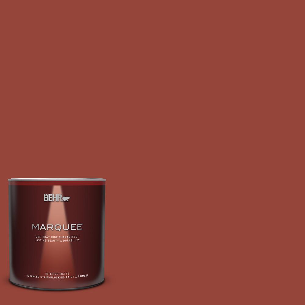 BEHR MARQUEE 1 qt. #PPU2-17 Morocco Red Matte Interior Paint and Primer ...