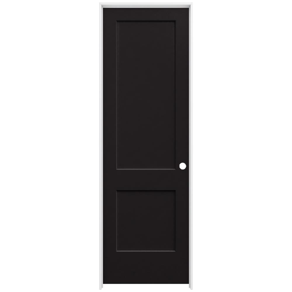 JELD-WEN 30 in. x 96 in. Monroe Black Painted Left-Hand Smooth Solid ...