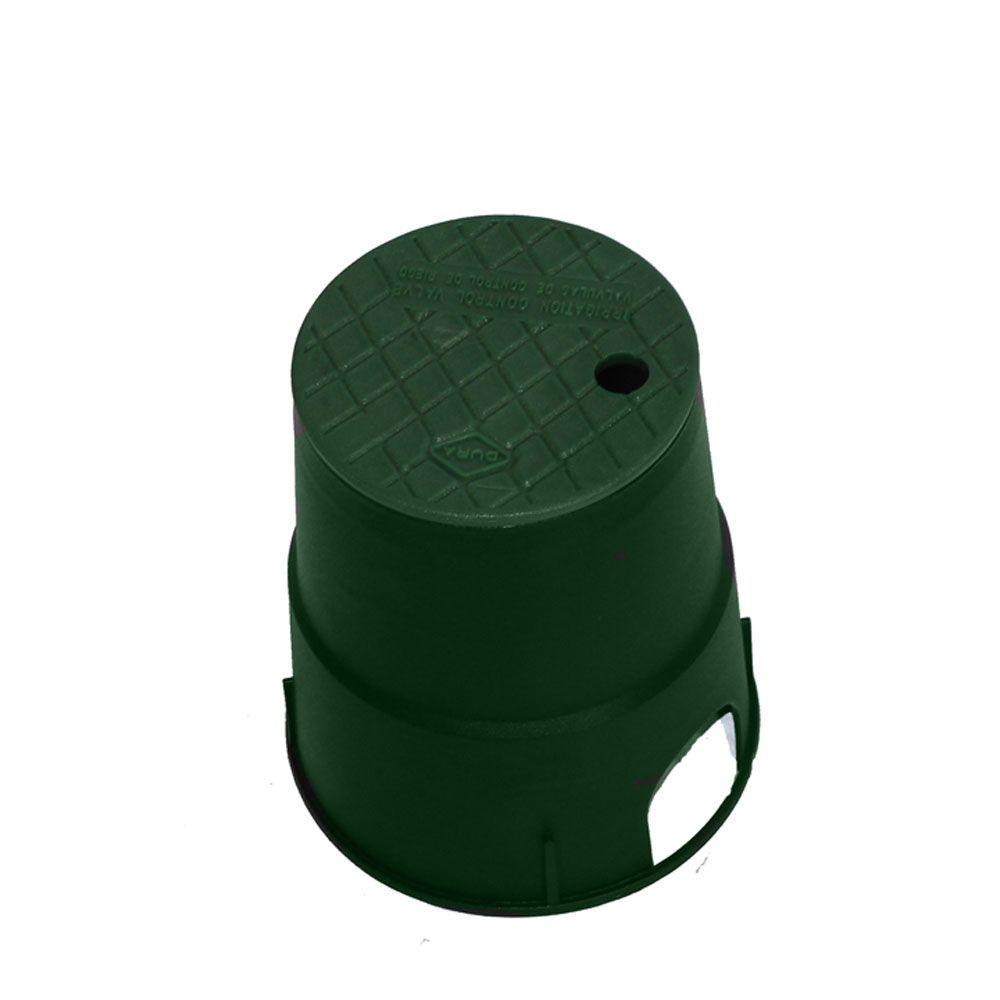 DURA 6 in. Round Valve Box in Green Body Green Lid-61 - The Home Depot