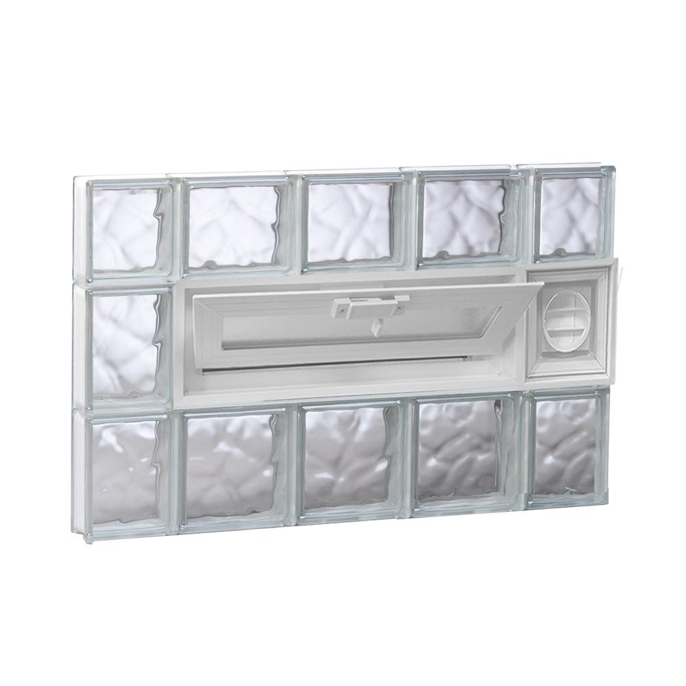 Clearly Secure 34.75 in. x 21.25 in. x 3.125 in. Frameless Wave Pattern ...