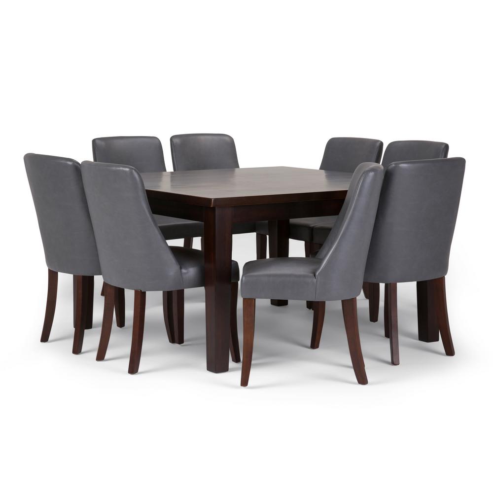 Simpli Home Walden 9-Piece Stone Grey Dining Set-AXCDS9WA-STG - The ...