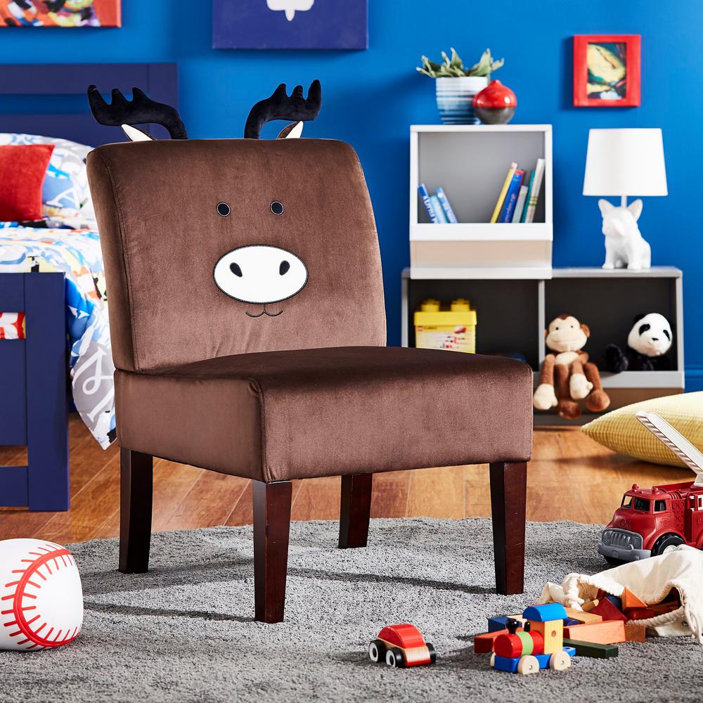 HomeSullivan Light Brown Velvet Deer Slipper Chair-40915C7-LBV - The ...