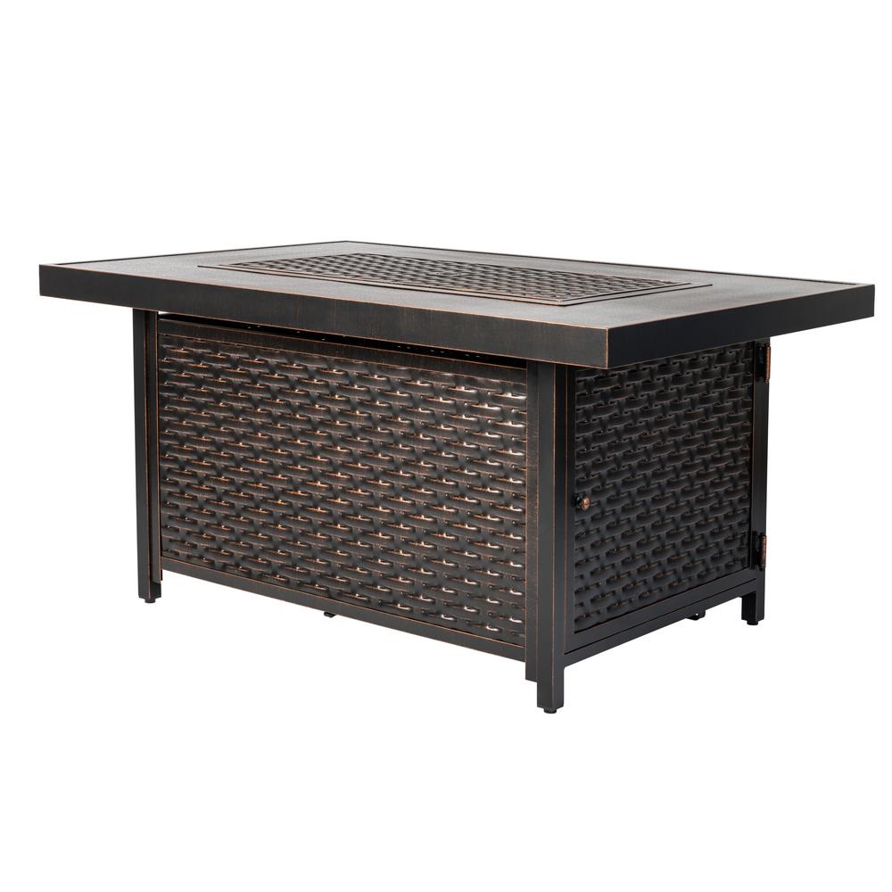 Fire Sense Baker 48 in. x 24 in. Rectangle Aluminum Propane Fire Pit ...