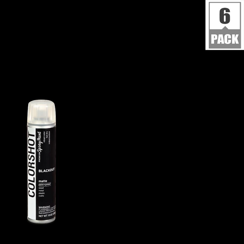 COLORSHOT 10 oz. Matte Blackout Black General Purpose Aerosol Spray ...