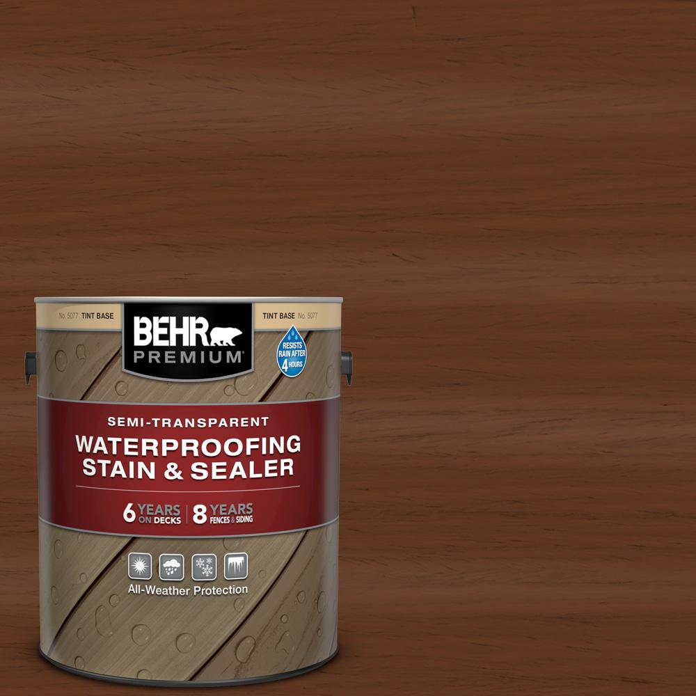 BEHR Premium 1 gal. #ST-110 Chestnut Semi-Transparent Waterproofing ...