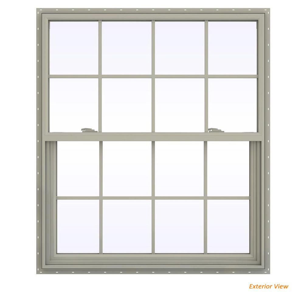 JELD-WEN 41.5 in. x 41.5 in. V-2500 Series Desert Sand Vinyl Single ...