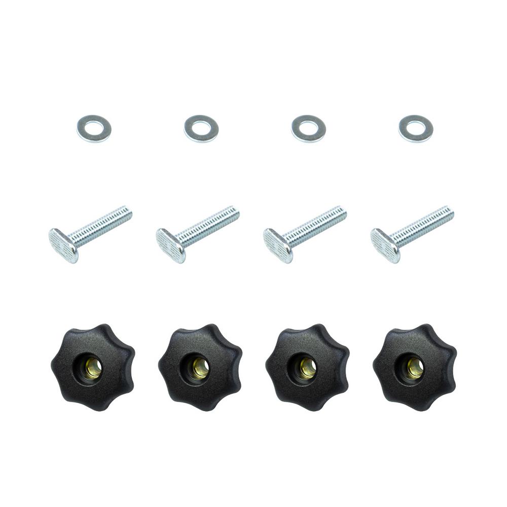 POWERTEC T-Track Knob Kit with 7 Star 1/4 in. -20 Threaded Knobs, Bolts ...