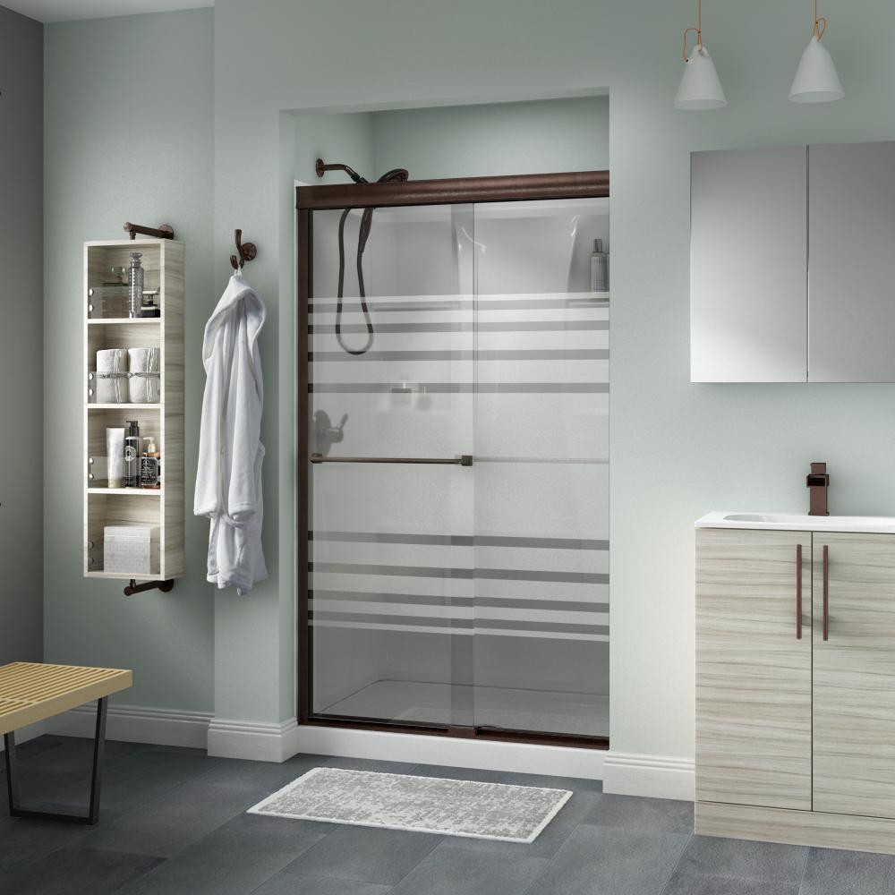Delta Everly 48 In X 70 In Semi Frameless Traditional Sliding Shower