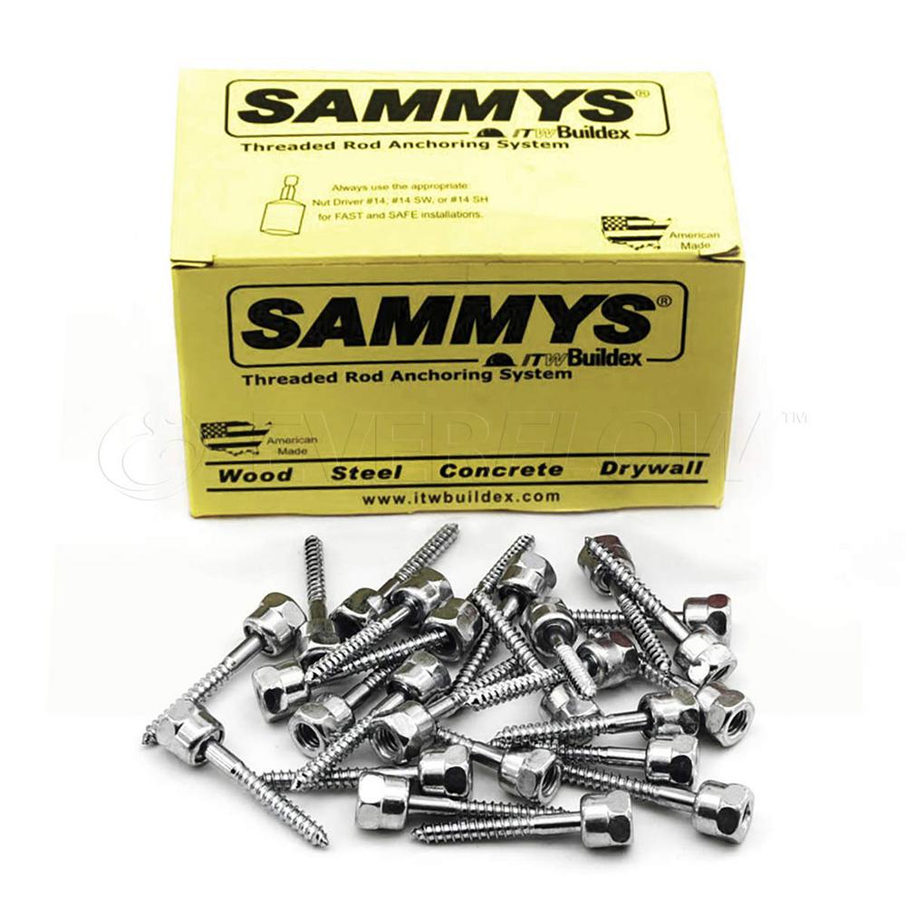 Sammy 1/4 in. x 2 in. Vertical Rod Anchor Super Screw 1/4 in. Threaded ...