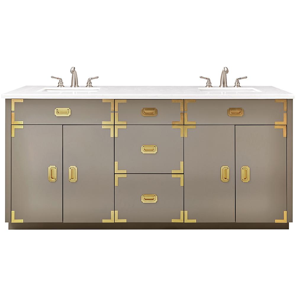 Home Decorators Collection Chatham 72 in. W Double Vanity in Taupe Grey ...