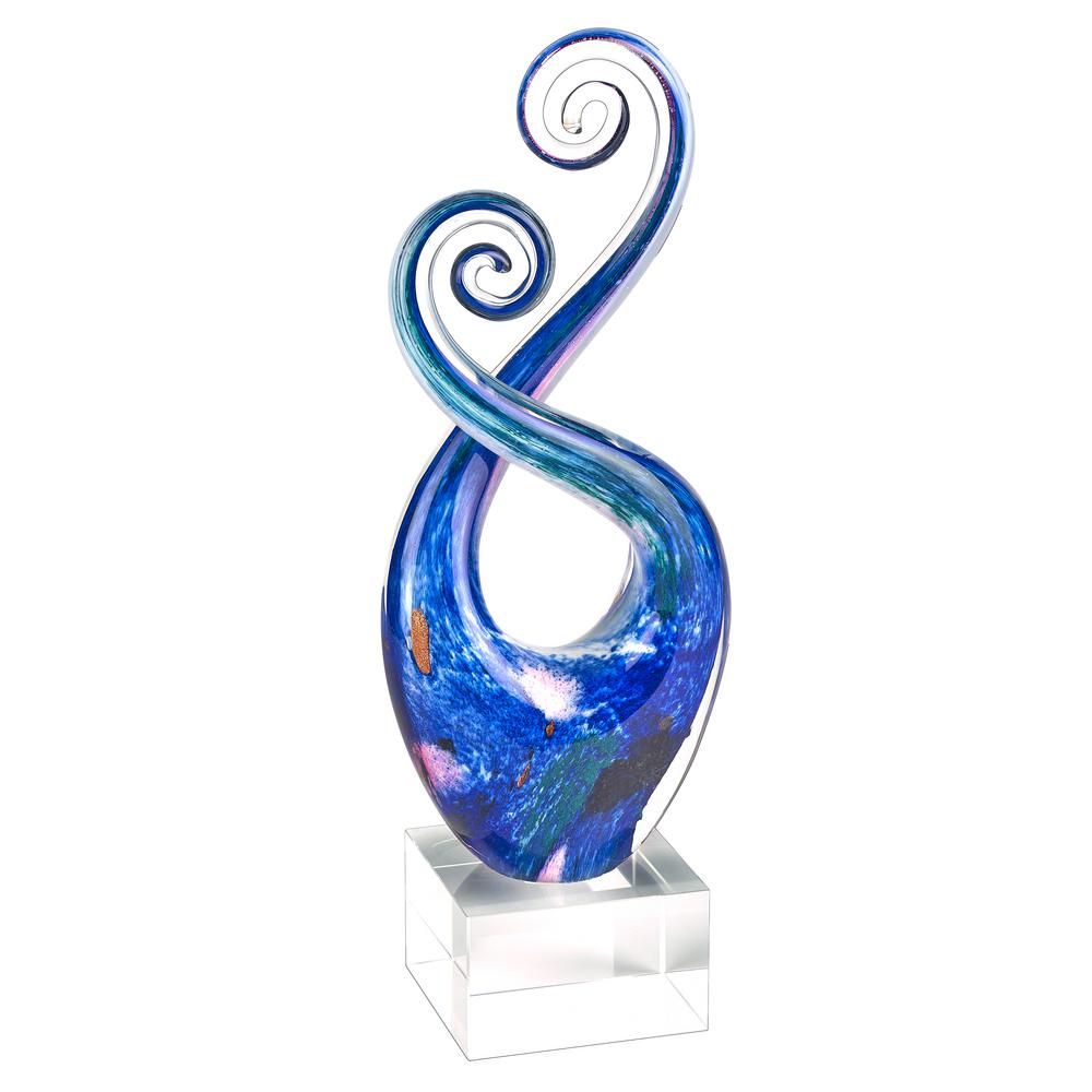 Badash Crystal Monet Murano Style Art Glass Swirl Abstract Centerpiece ...