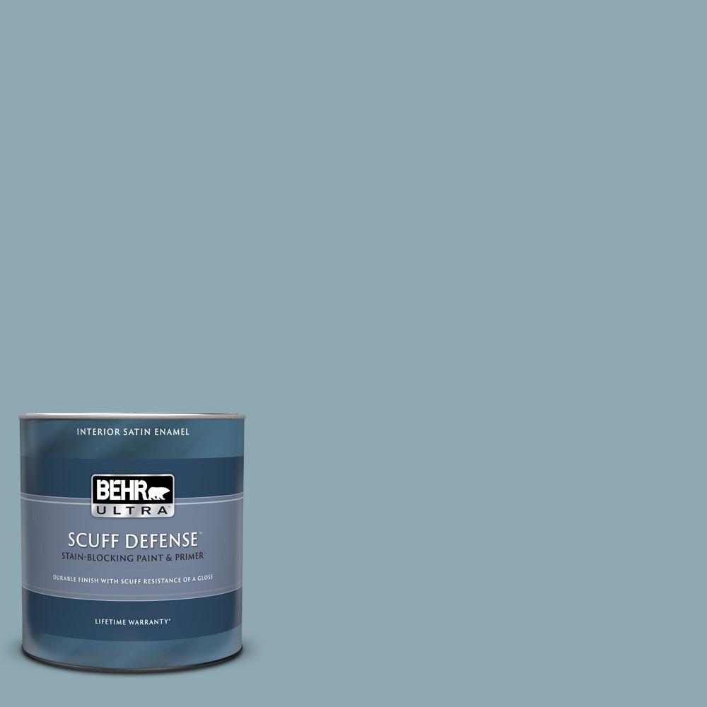 BEHR ULTRA 1 qt. #530F-4 Newport Blue Extra Durable Satin Enamel ...