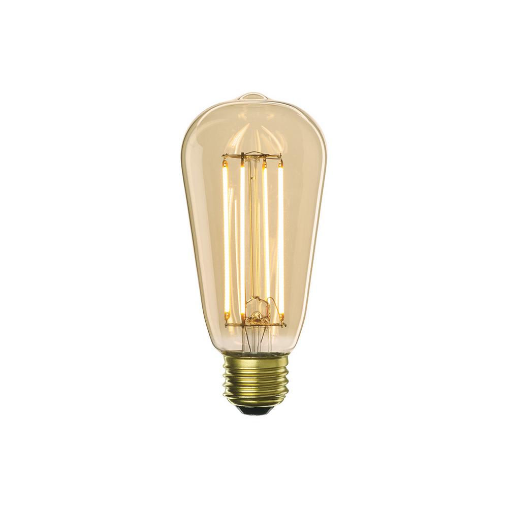 Bulbrite 40W Equivalent Amber Light ST18 Dimmable LED Filament Light ...