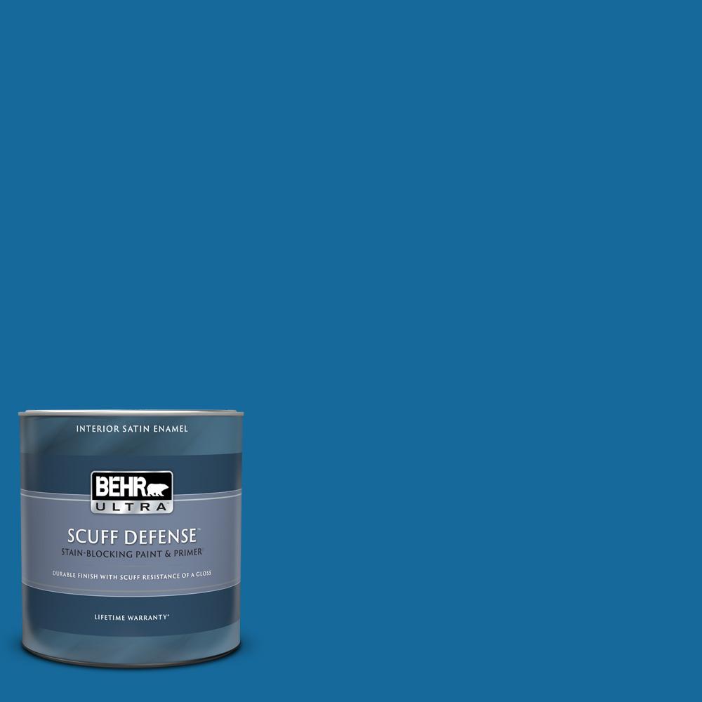 BEHR ULTRA 1 qt. #P500-7 Cosmic Cobalt Extra Durable Satin Enamel ...