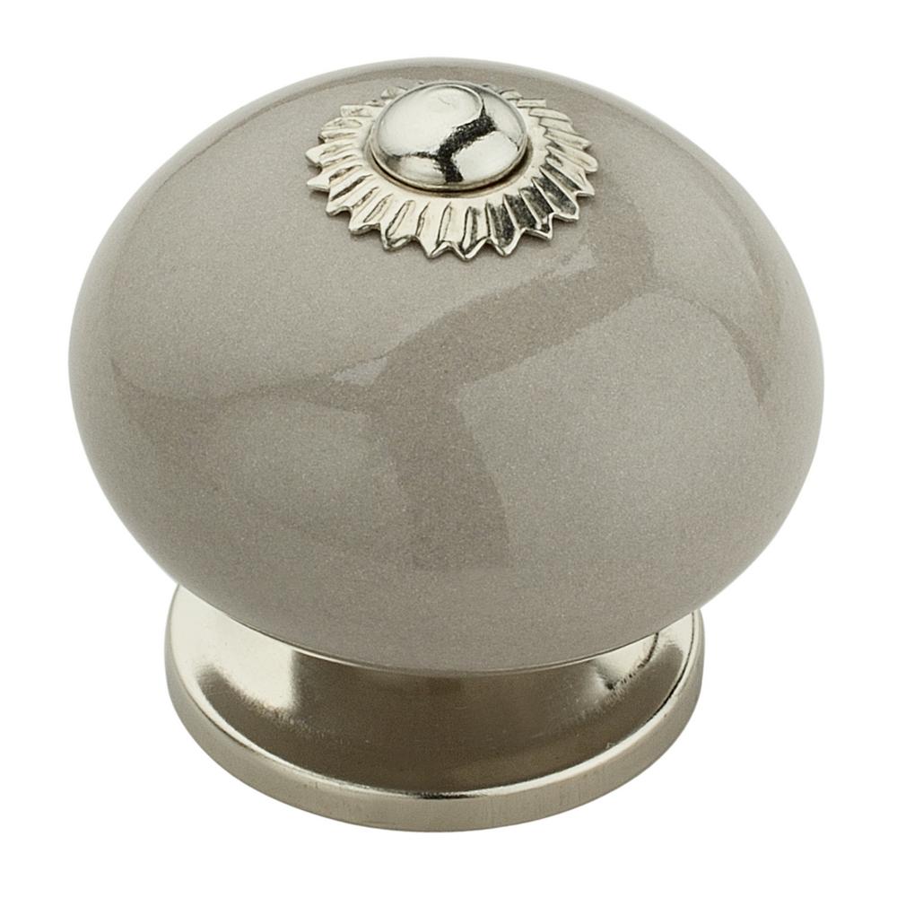 Mascot Hardware Greyed Round 1-3/5 in. (41 mm) Grey Cabinet Knob-CK330 ...