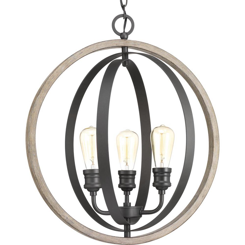 Progress Lighting Conestee Collection 3-Light Graphite Pendant-P500093 ...