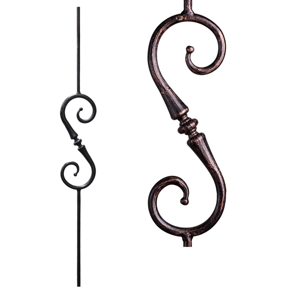 HOUSE OF FORGINGS Tuscan Round Hammered 44 in. x 0.5625 in. Oil Rubbed ...