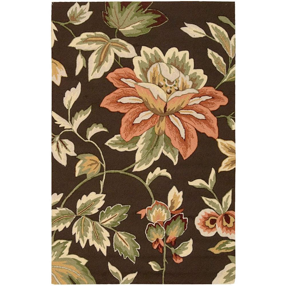 Nourison French Country Chocolate 3 ft. 6 in. x 5 ft. 6in. Area Rug ...