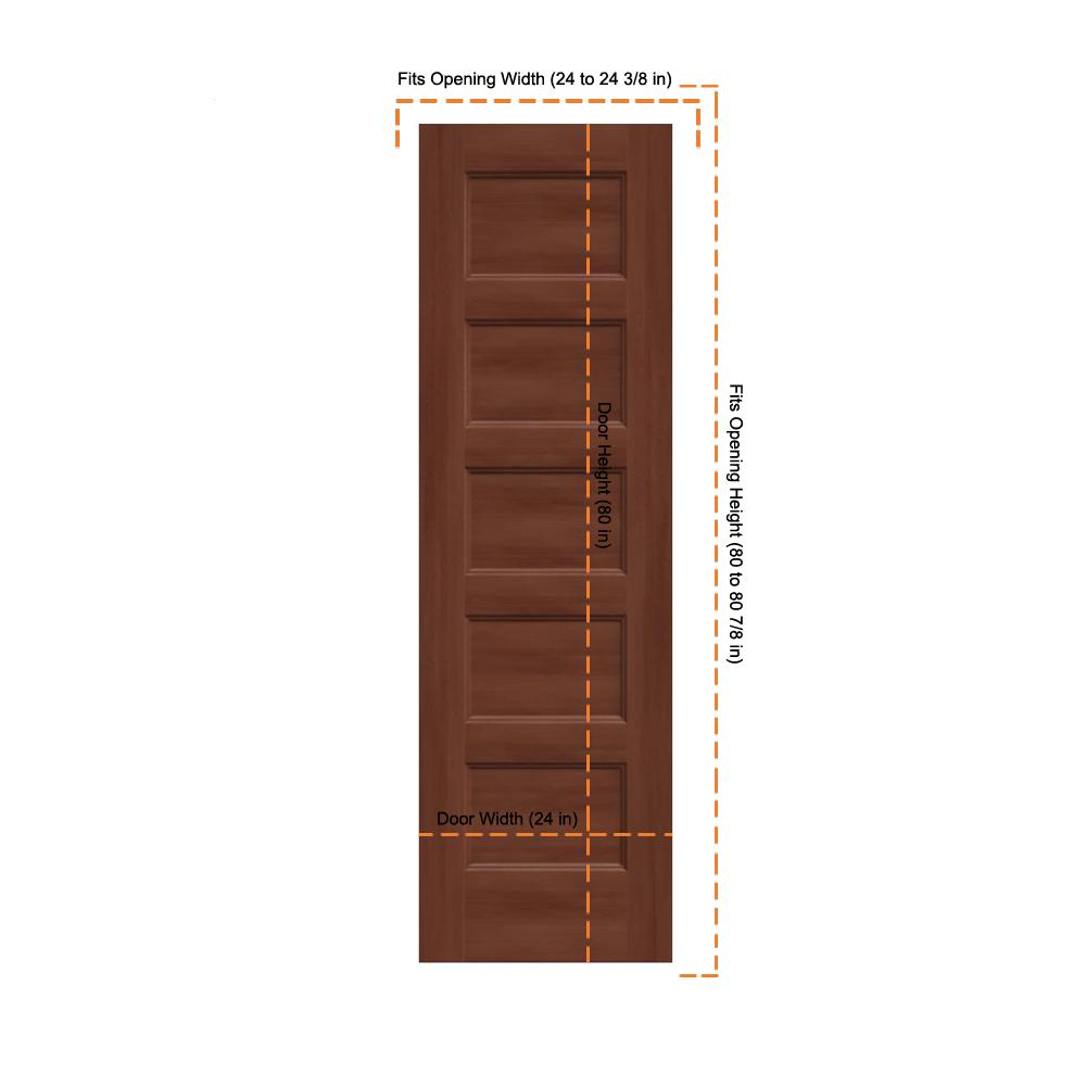 JELD-WEN 24 in. x 80 in. Conmore Amaretto Stain Smooth Hollow Core ...
