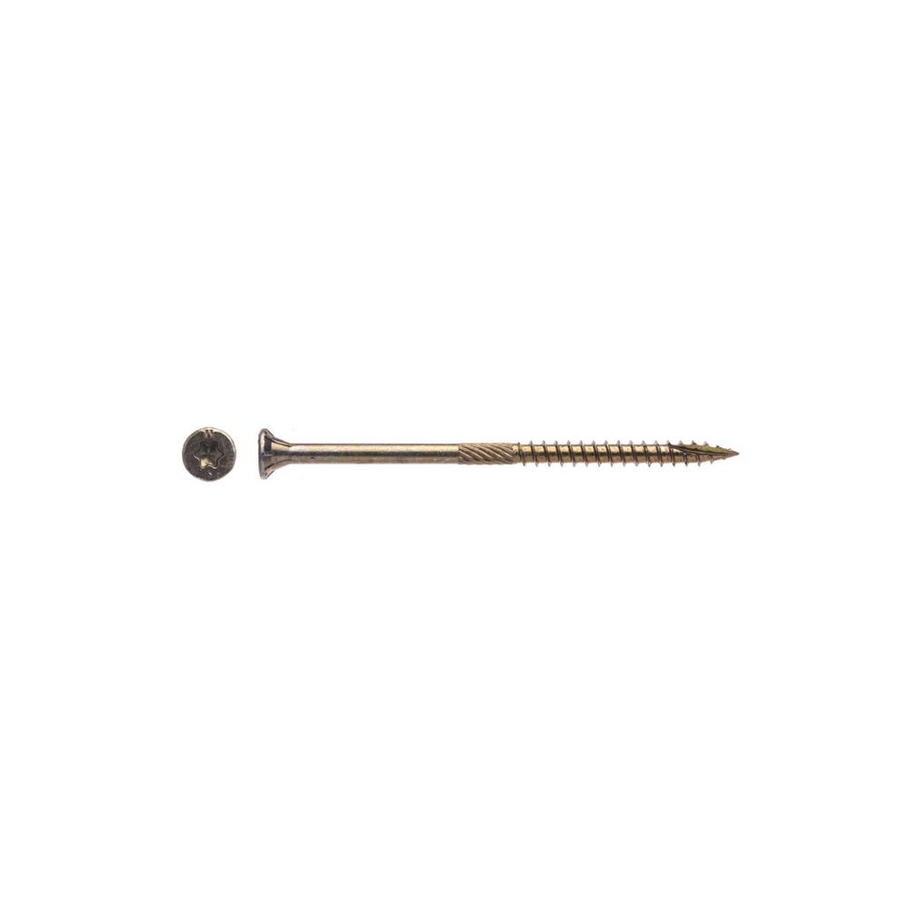 BIG TIMBER #9 x 3-1/8 in. Star Drive Flat Head Gold Wood Screw (375 ...