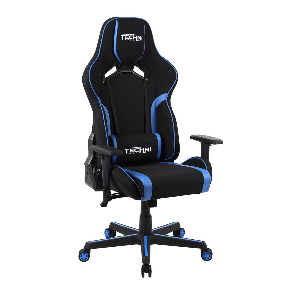 Techni Sport Blue TechniSport TSF-71 Fabric Office-PC Gaming Chair-RTA ...