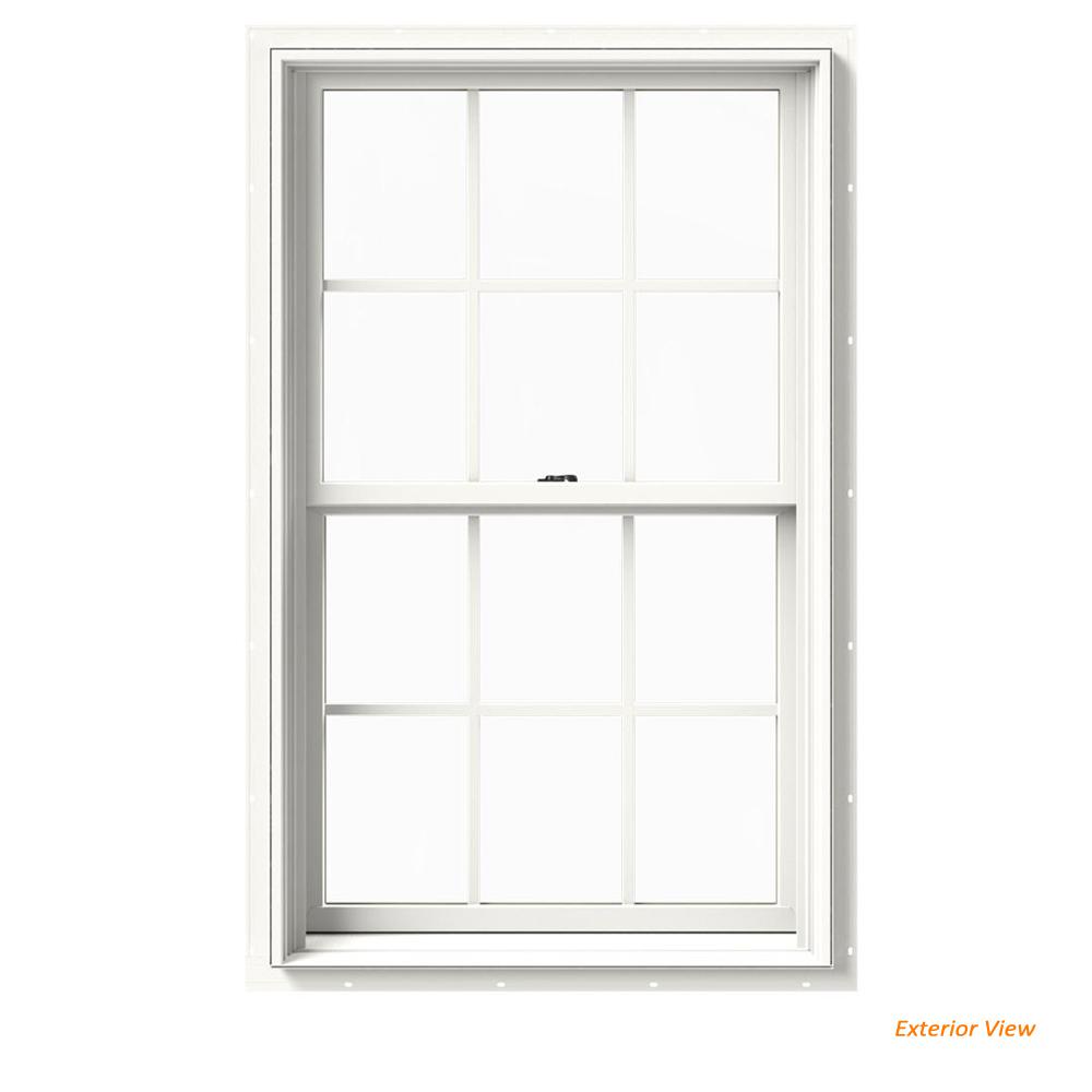 JELD-WEN 29.375 in. x 48 in. W-2500 Series White Painted Clad Wood ...