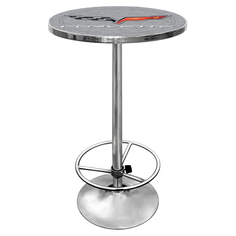Ford Built Tough Chrome Pub/Bar Table FD2000-BFT - The Home Depot