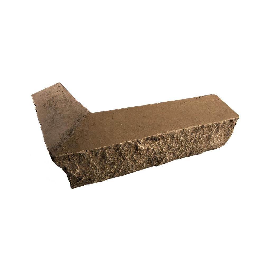 GenStone Stacked Stone Desert Sunrise 14 in. x 2 in. x 3.5 in. Faux Stone Siding Outside Corner ...