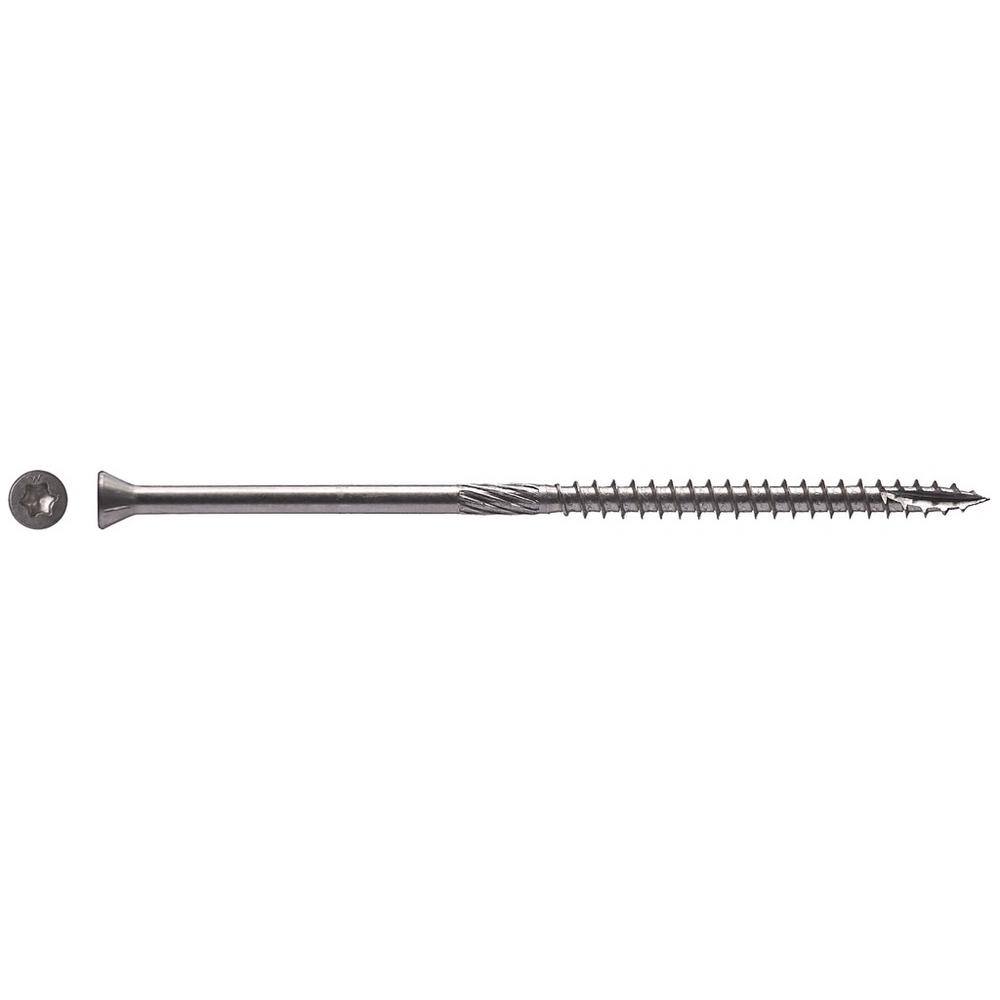 BIG TIMBER #9 x 4 in. Stainless Steel Star Drive Trim Head Wood Screw ...